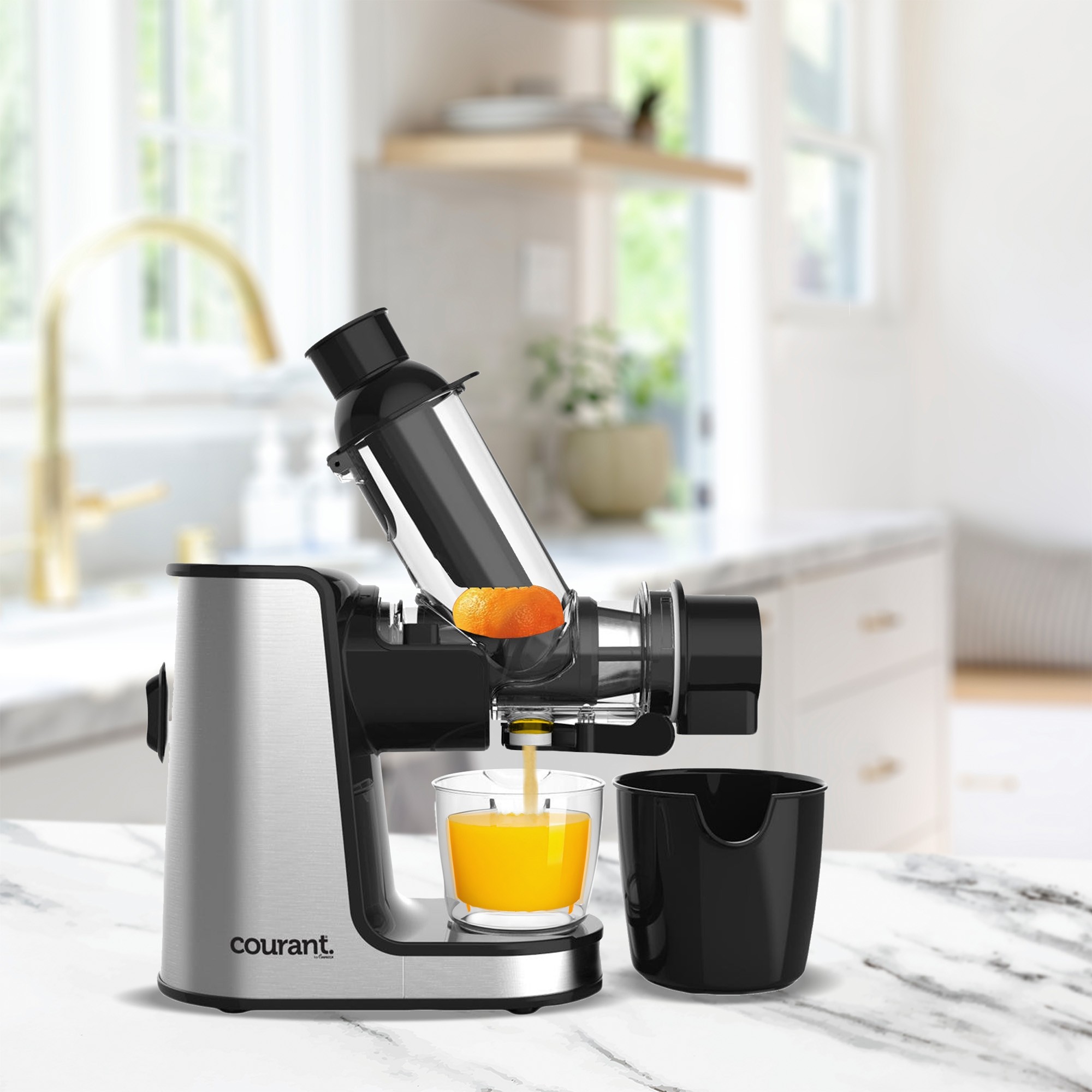 Stainless Steel Streamlined Modern Horizontal Slow Juicer