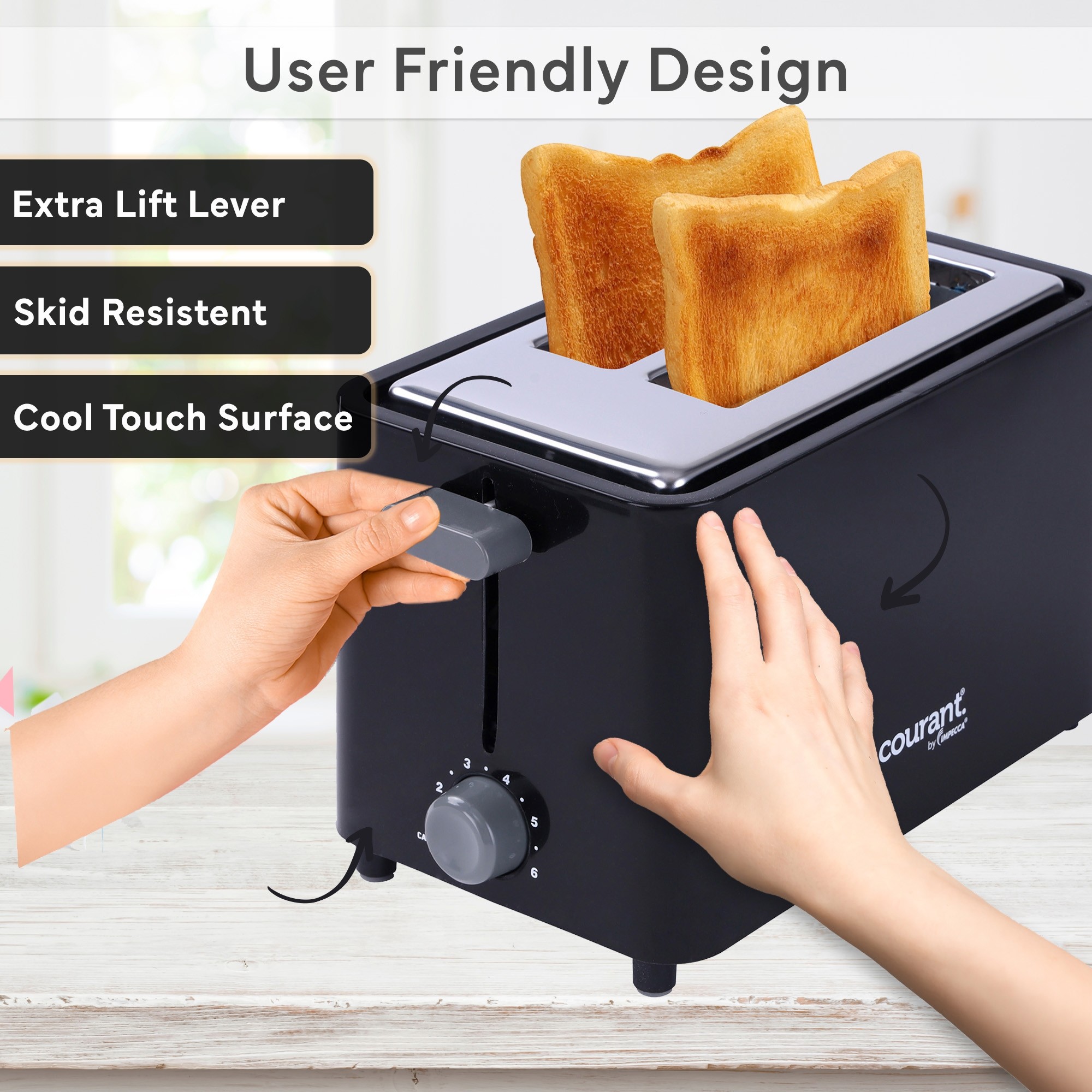 Courant Courant Cool Touch 2-Slice Toaster (CTP2152K) - Black