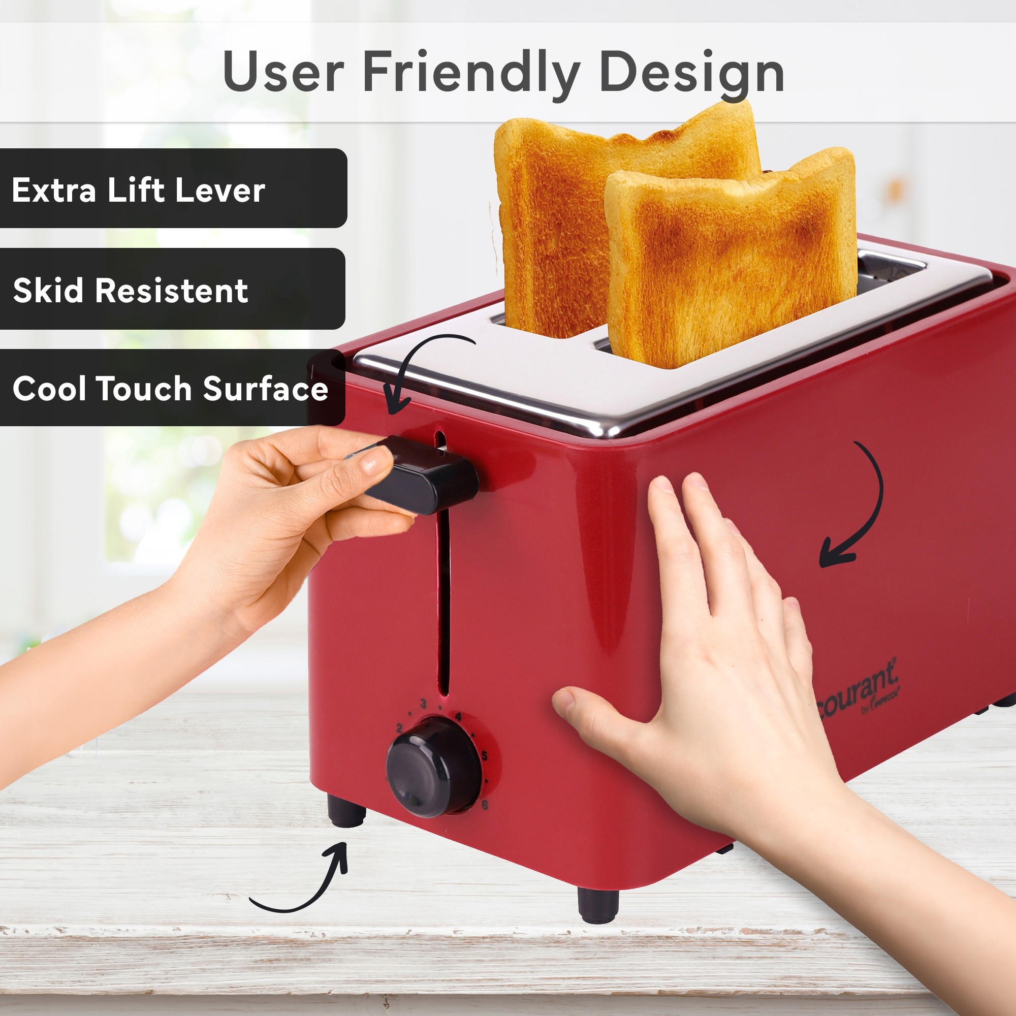 Courant Courant Cool Touch 2-Slice Toaster (CTP2152R) - Red